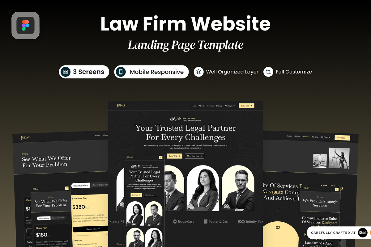 Judas - Law Firm Website, a Landing Page Template by SLAB! Design