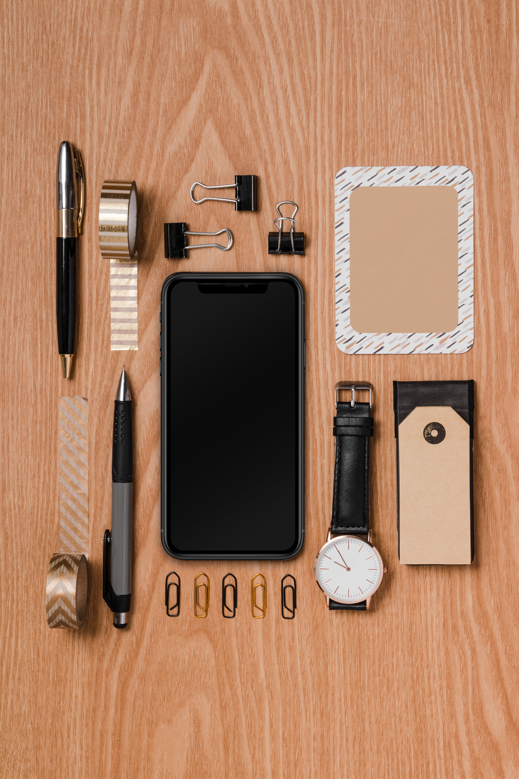 Wood Geometric Desk, a Photo by The Key Item Shop