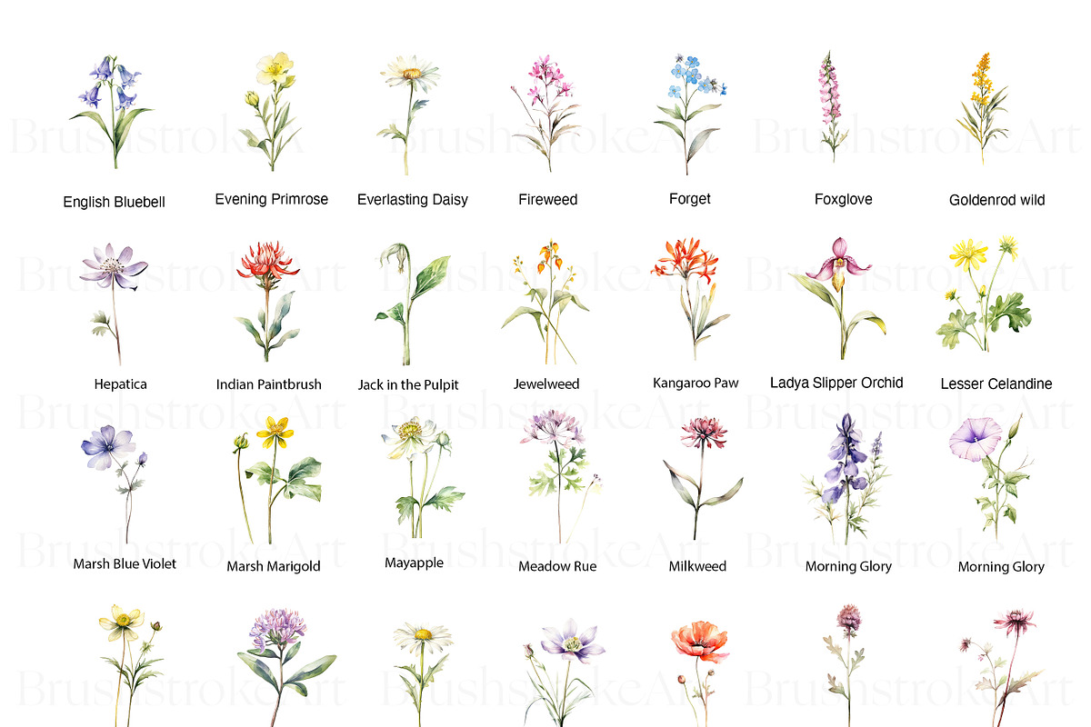 Wildflower Watercolour clipart