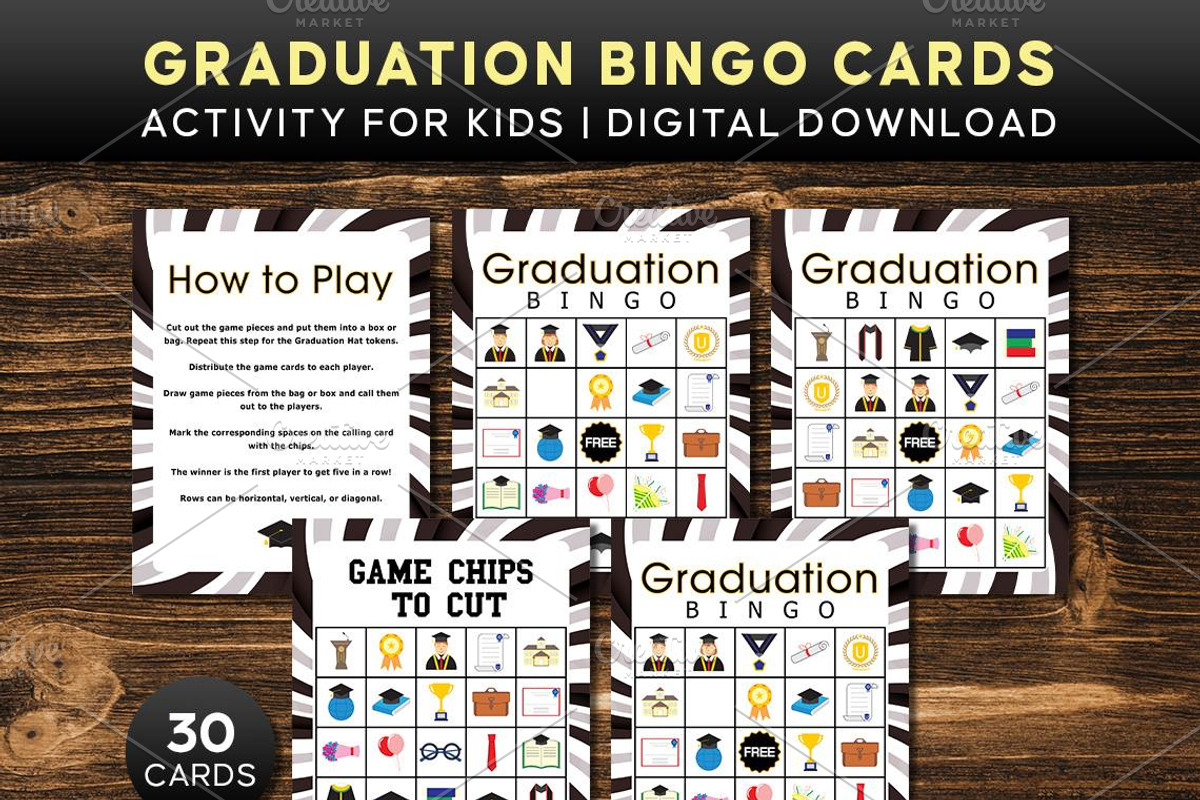 Graduation Bingo Game Printable, a Print Template by Graphicsnext