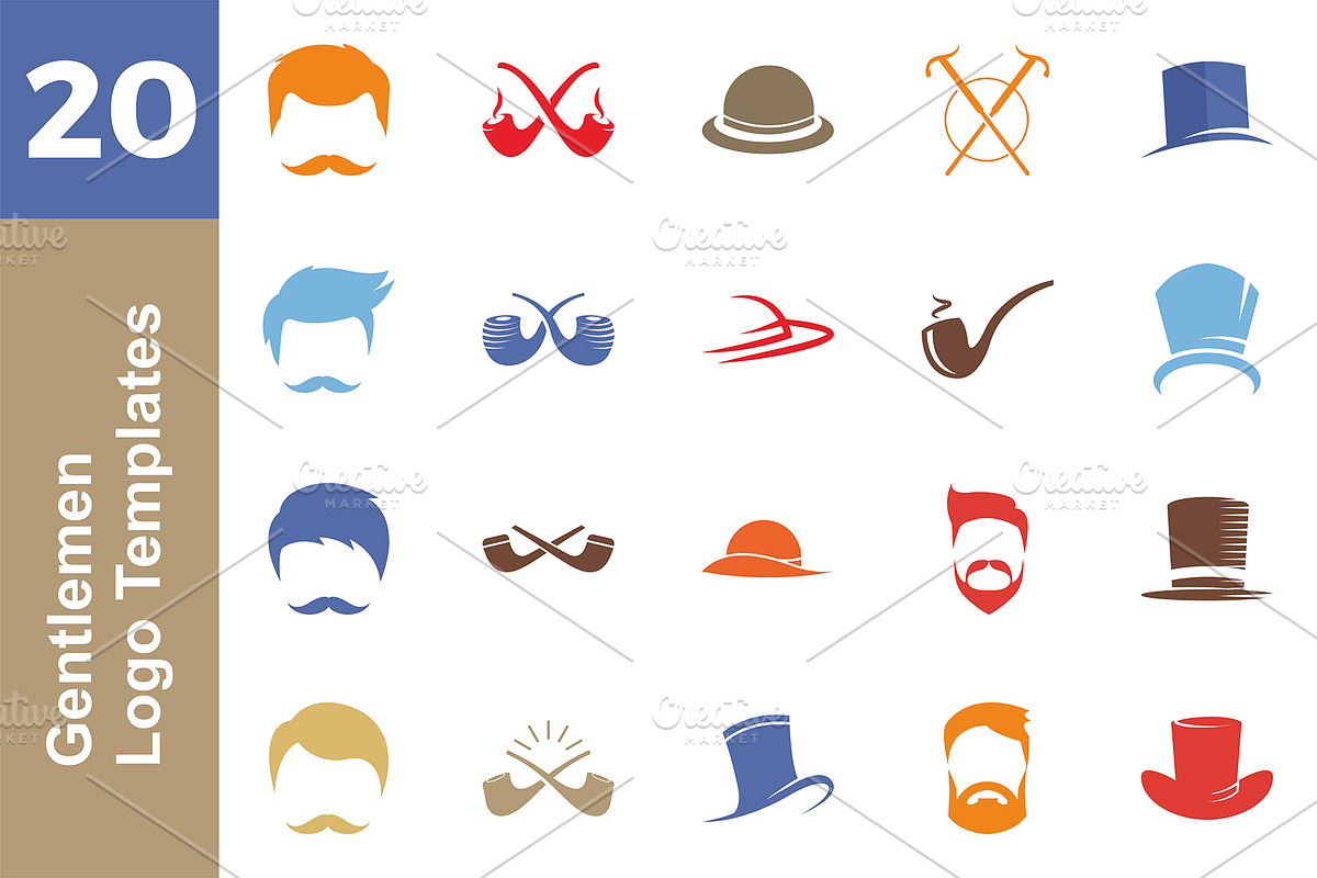 20 Logo Gentlemen Templates Bundle, a Branding & Logo Template by ...