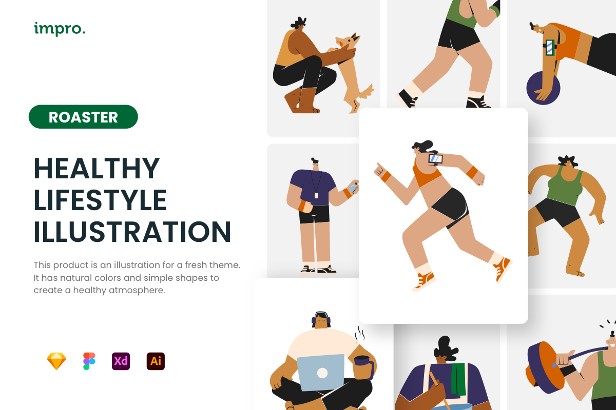15 Scene Healthy Life Illustrations, a Food Illustration by improstudio ...