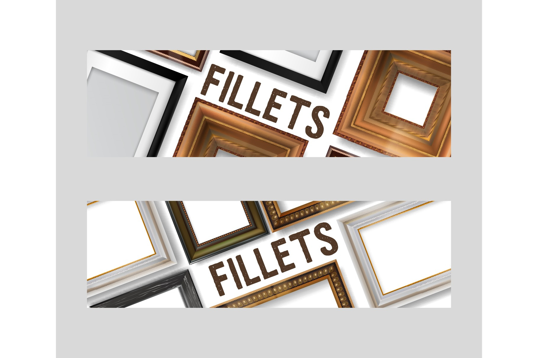 Picture framing set of banners | Decorative Illustrations ~ Creative Market