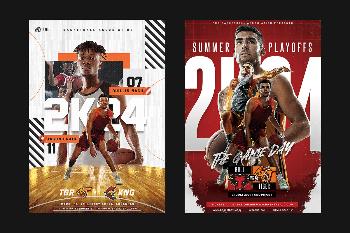 Basketball Poster Templates PSD