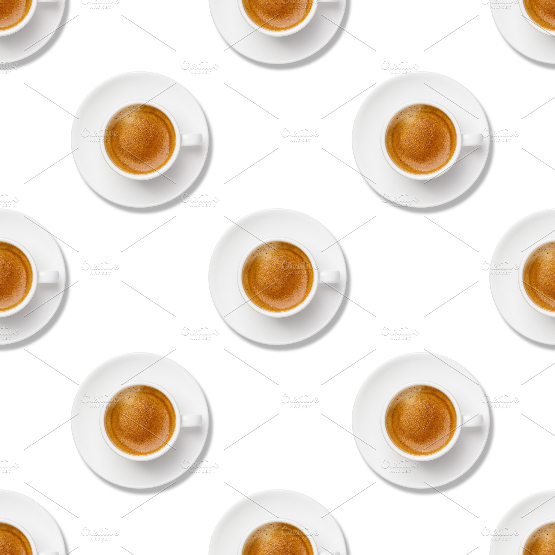 Coffee pattern. Cup of coffee on colorful background, a Food & Drink ...
