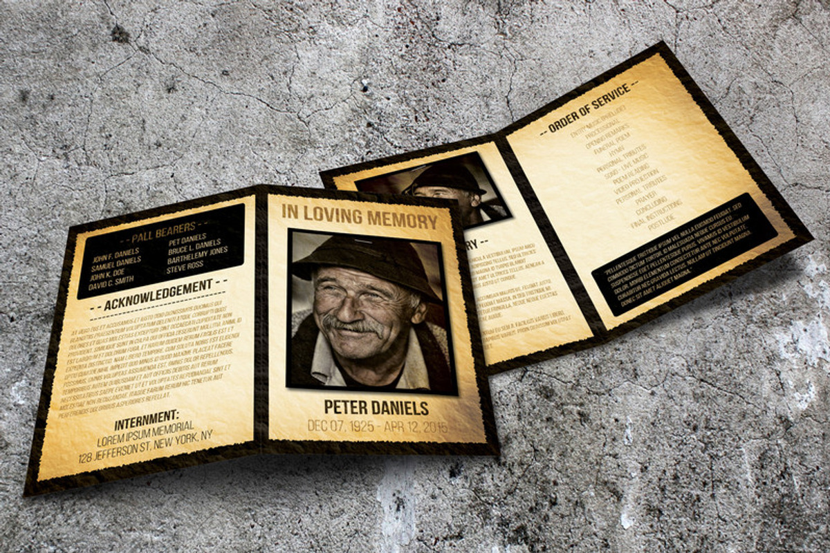 Old Style Funeral Program, a Brochure Template by Visual Impact