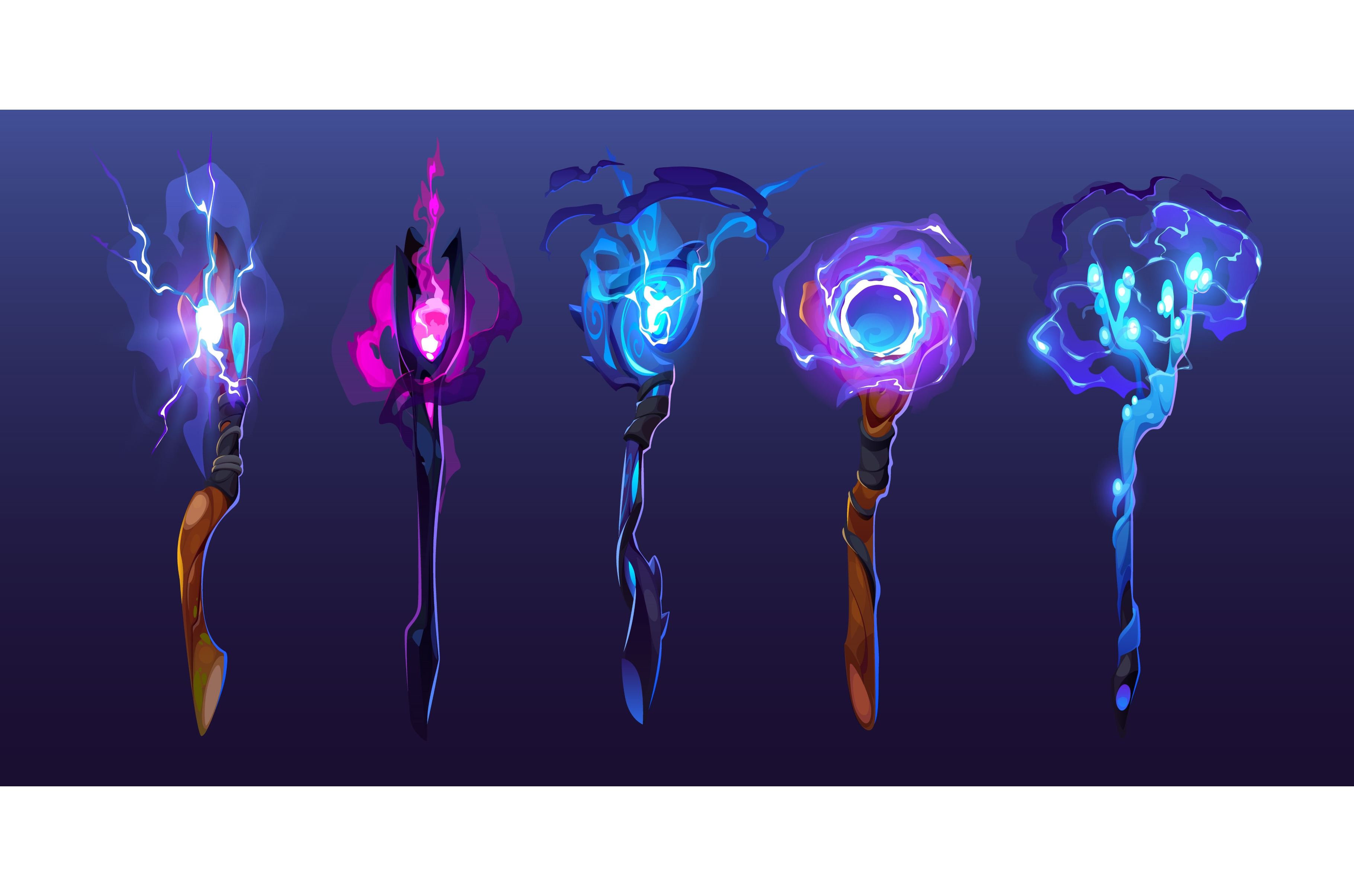 Magic staves with vfx of spells, an Object Graphic by art PVP - market ...