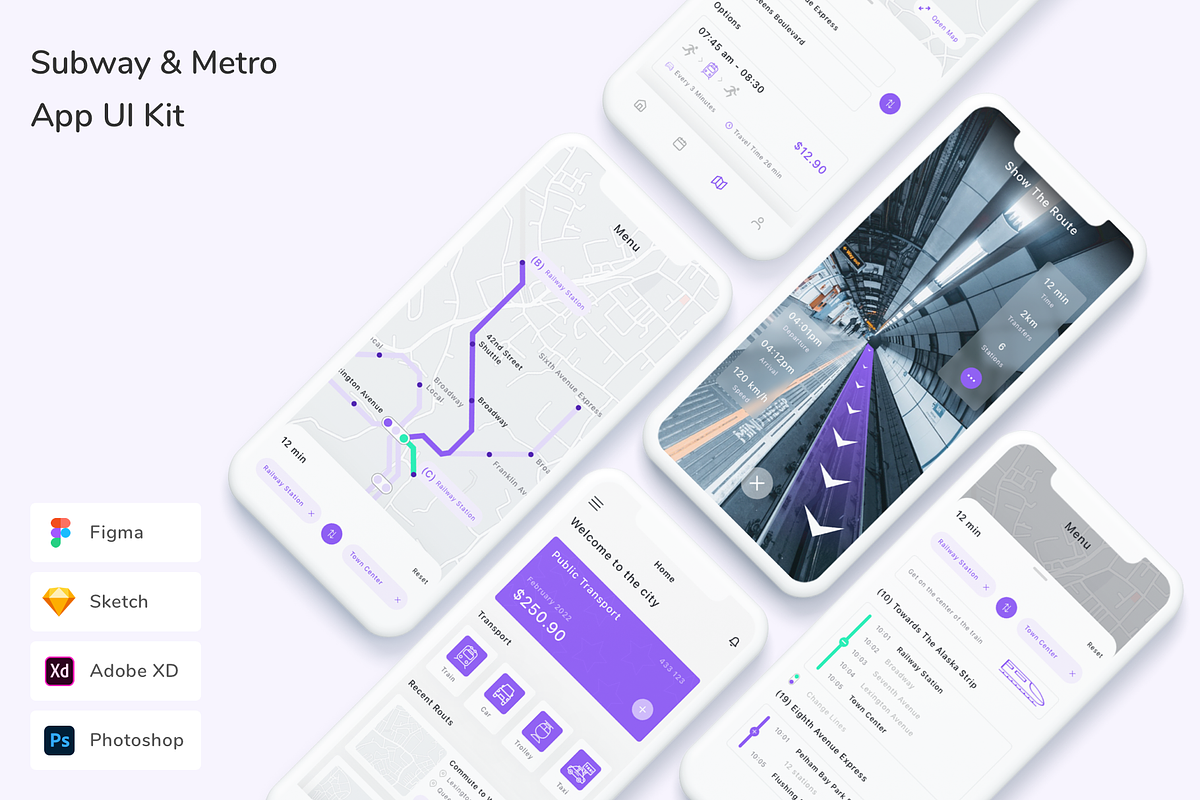 Subway & Metro App UI Kit, an UI Kit Template by Betush | Creative Market