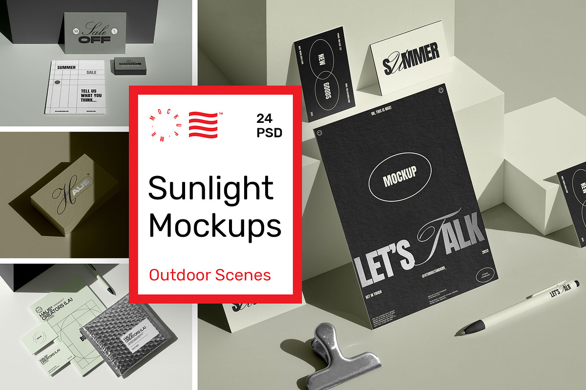 Sunlight Branding Mockups, an Advertising Mockup by Mr.Mockup™