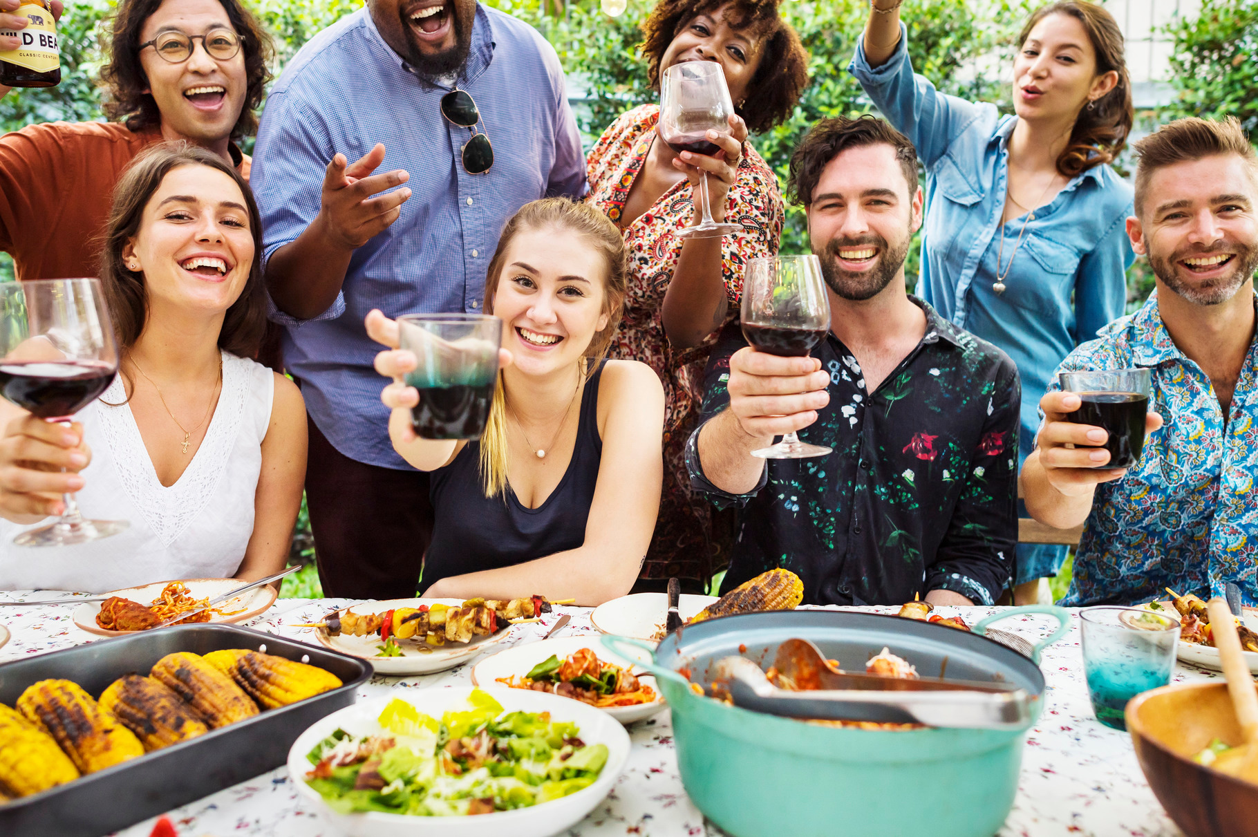Friends enjoying summer party | People Images ~ Creative Market