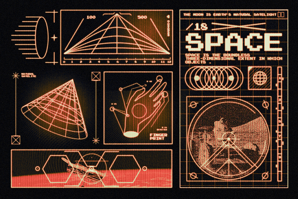 Retro Spaceship HUD, an Object Graphic by Pixflow
