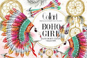 Boho Clip Art, Boho Illustrations, an Illustration by Collart Studio