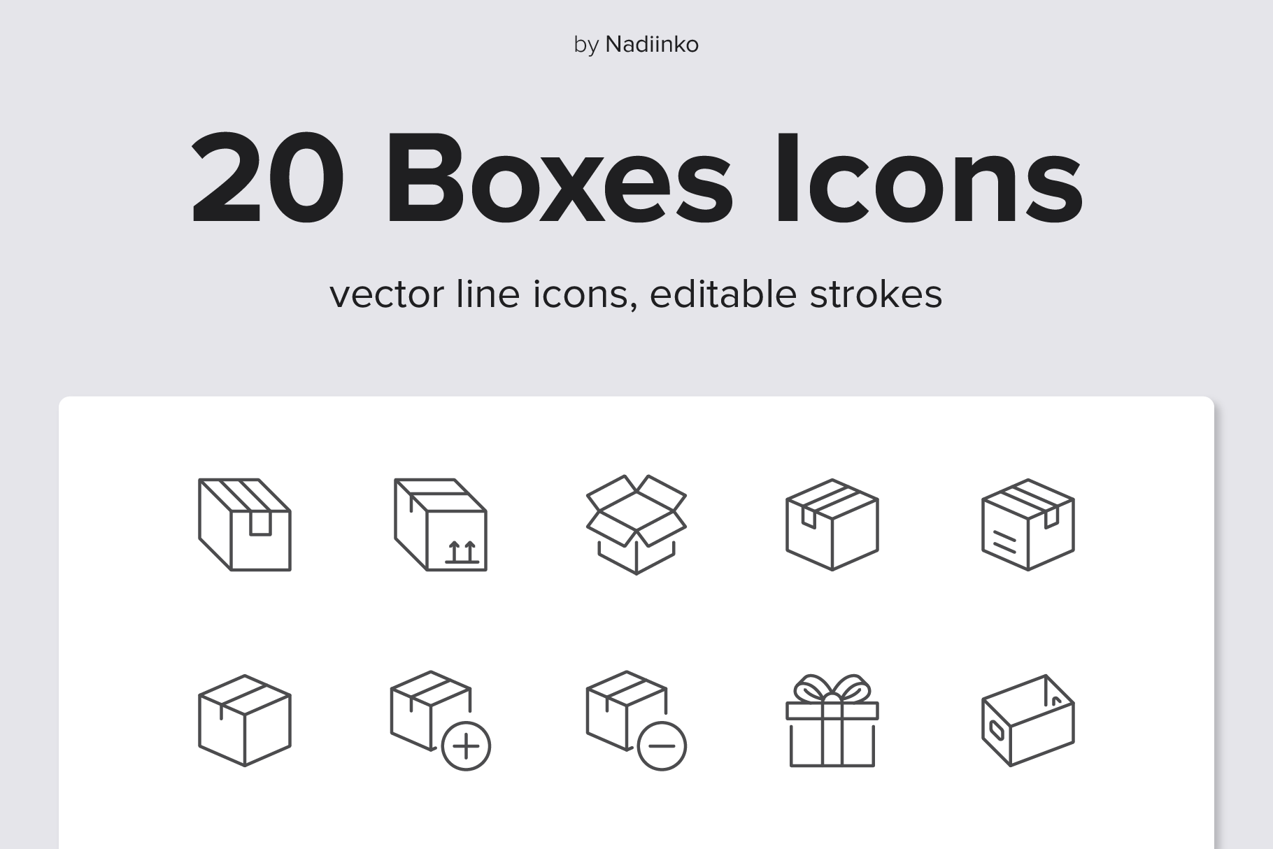 Boxes Line Icons, an Outline Icon by Nadiinko