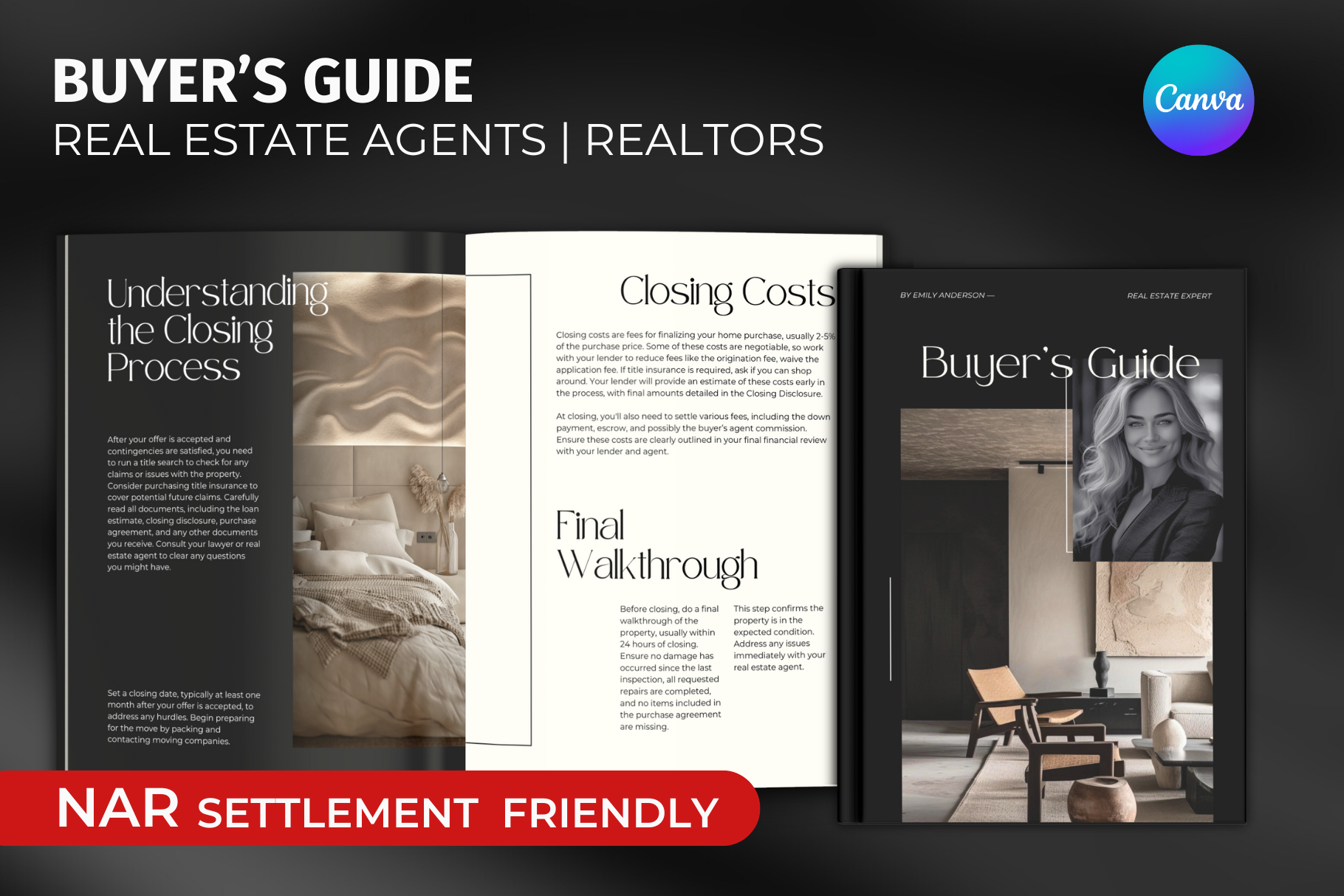 Real Estate Buyers Guide Ebook Canva | Creative Market