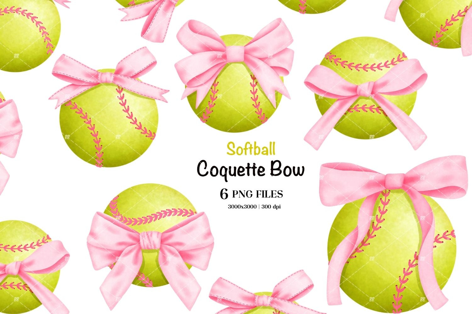 Softball Coquette Bow PNG Clipart, a Sport Illustration by KisbyArt