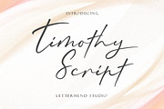 Timothy Script, a Script Font by Letterhend Studio