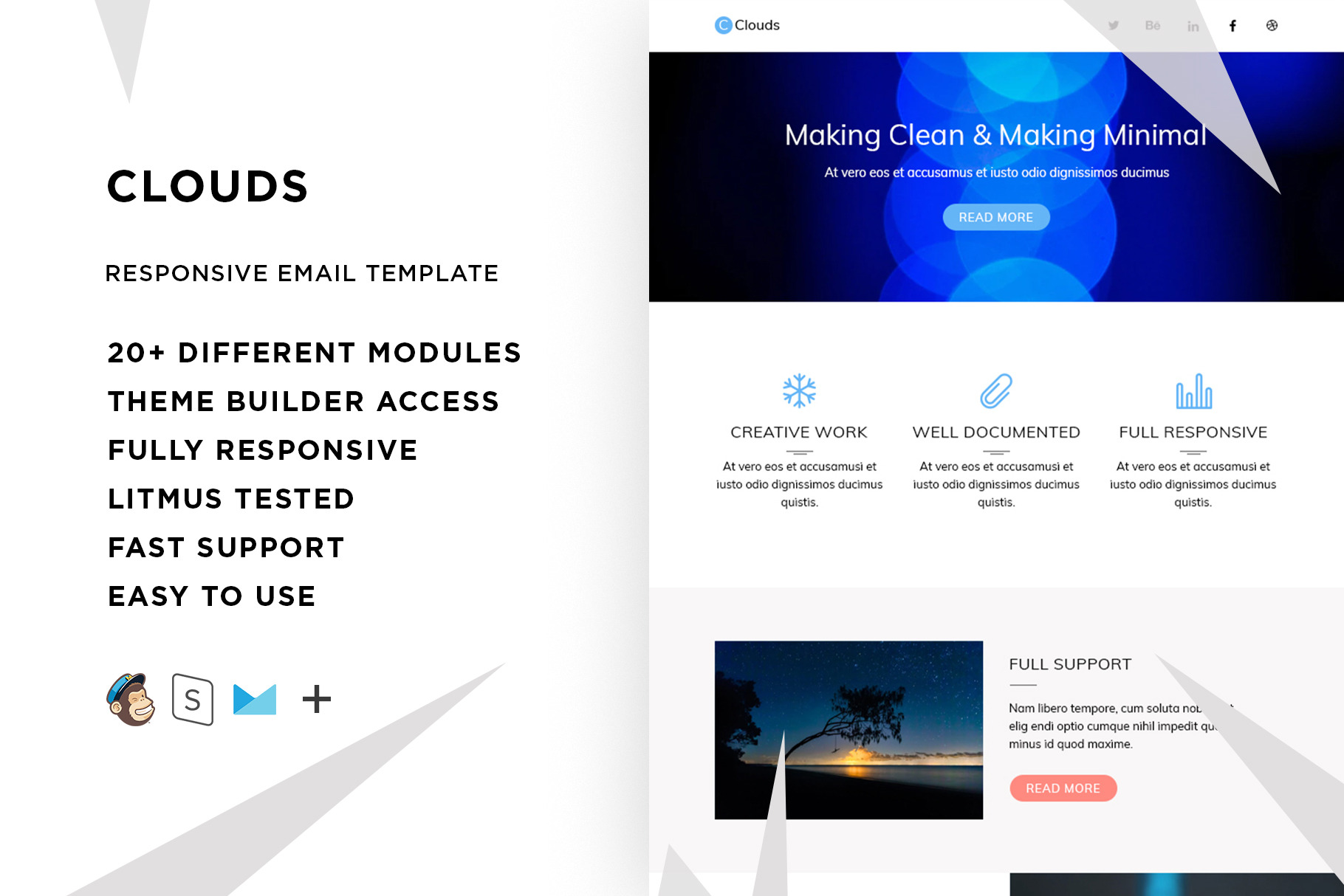 Clouds – Responsive Email template, an Email Template by ThemesCode