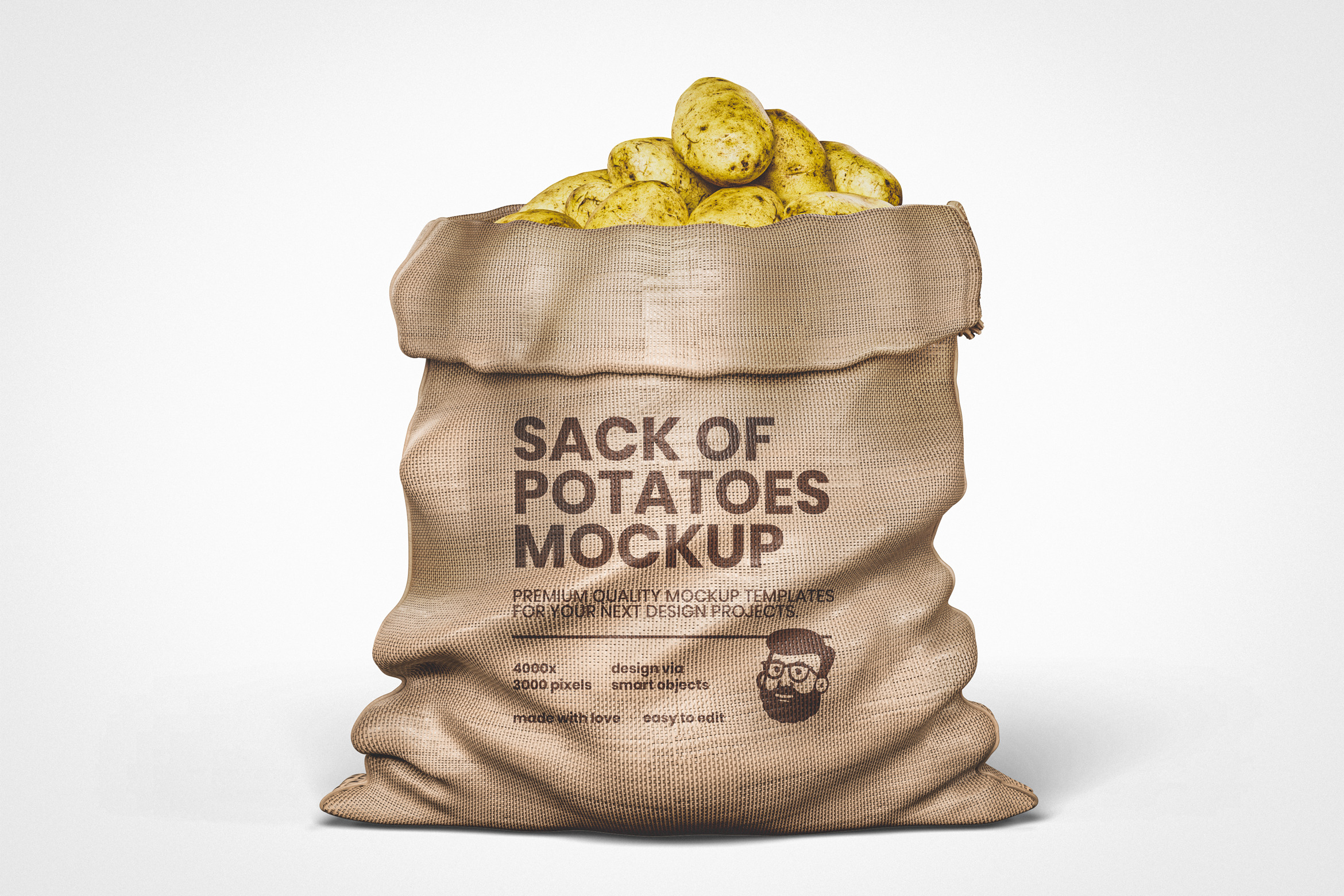Sack of Potatoes Mockup, a Packaging Mockup by Designer Dude