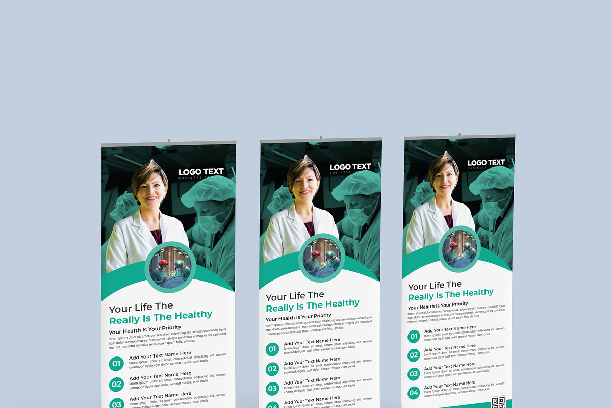 Medical Health Roll-up Banner Design, a Stationery Template by MRI STUDIO