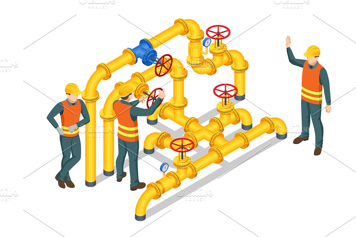 Isometric Valves and Piping, a Technology Illustration by Golden ...