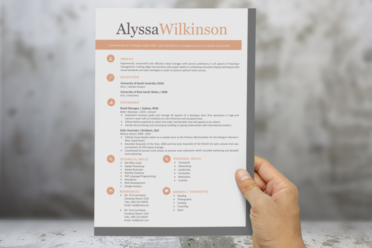 Corner border modern resume, a Resume Template by Inkpower