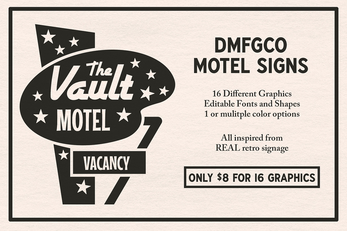 Vintage Motel Sign Set, a Graphic by Mutant Lagoon