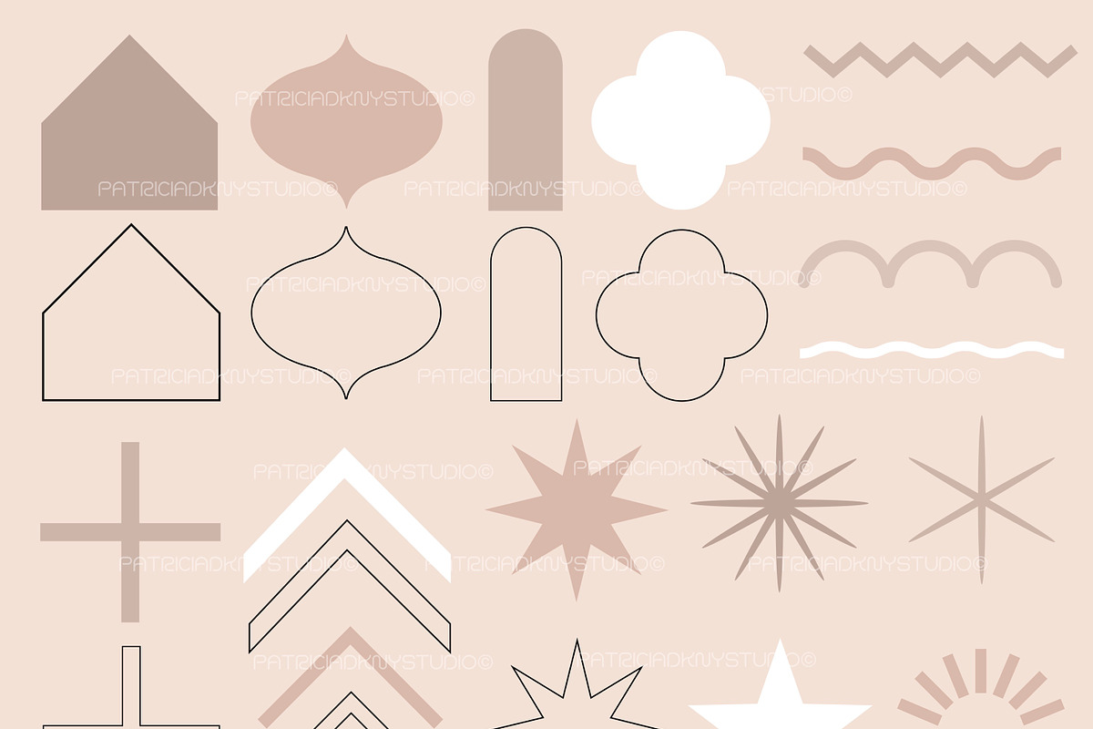 Procreate - Basic shapes and forms, a Brush Add-On by PDknyStudio