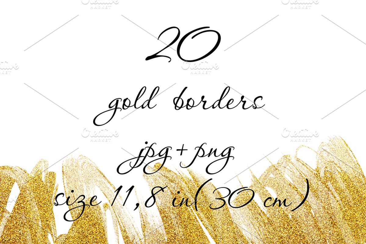 20 hand-painted Gold Borders, a Texture Graphic by AqwaColor