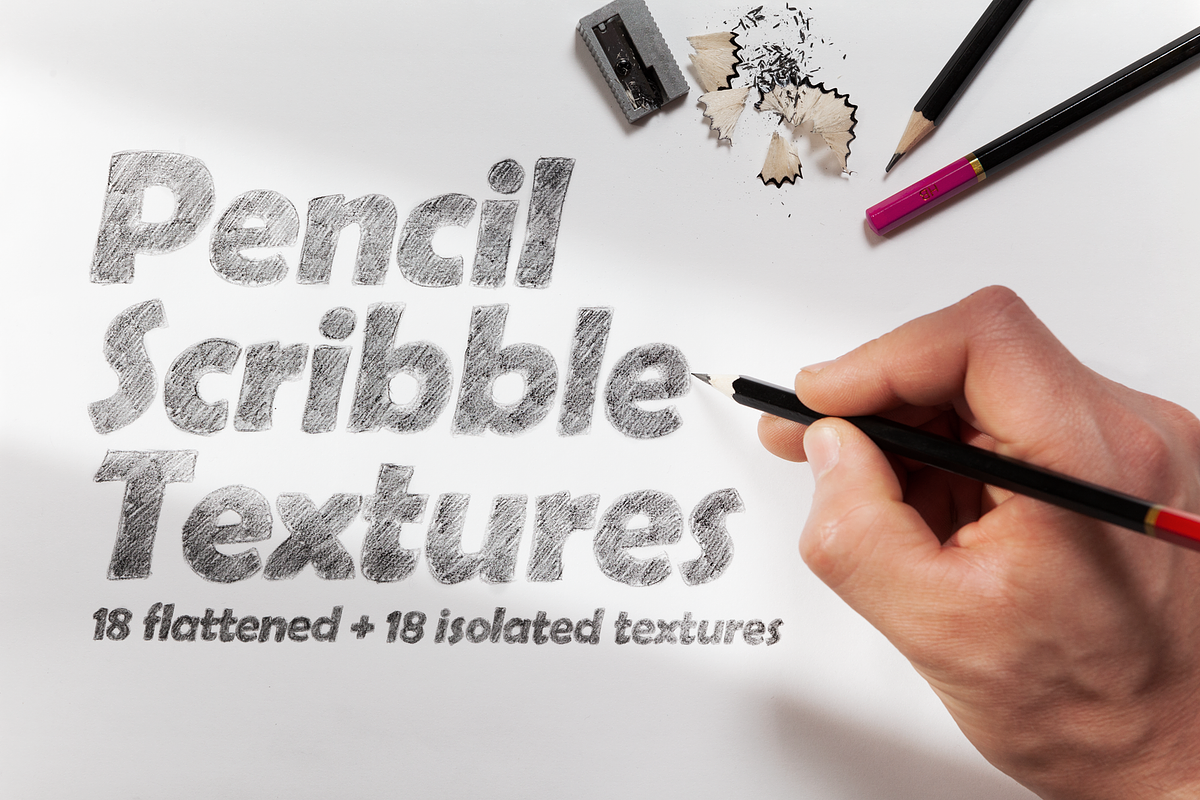 18 Pencil Scribble Textures, a Texture Graphic by Mint Pixels