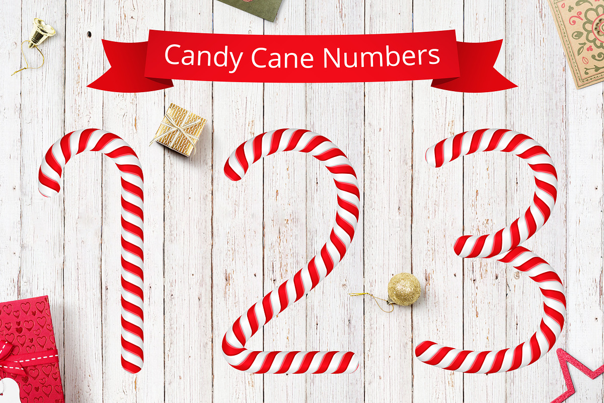 Candy Cane Numbers, a Graphic by PixMarket