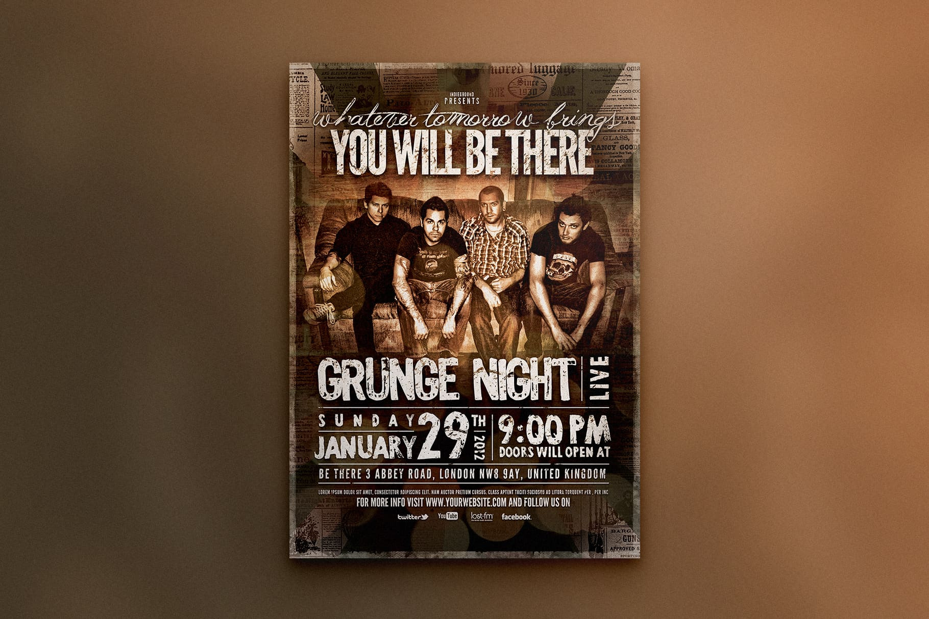 Grunge Flyer Template Vol.3, a Flyer Template by Indieground Design Inc.