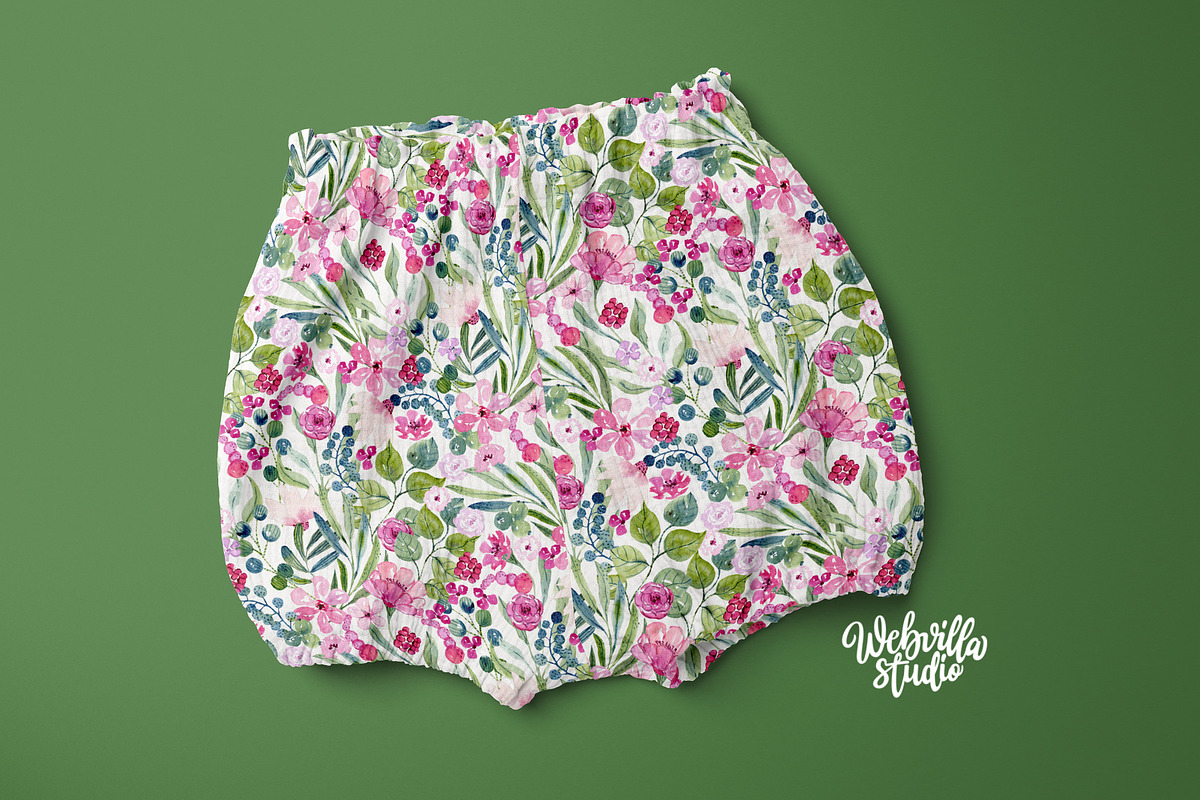 Pink And Green Spring Pattern, a Pattern Graphic by Webvilla Studio