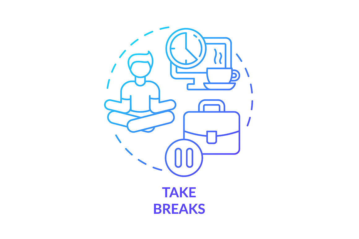 Take breaks blue gradient icon, an Outline Icon by bsd studio