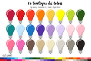 50 Rainbow Light bulb Clipart, an Illustration by La Boutique dei Colori