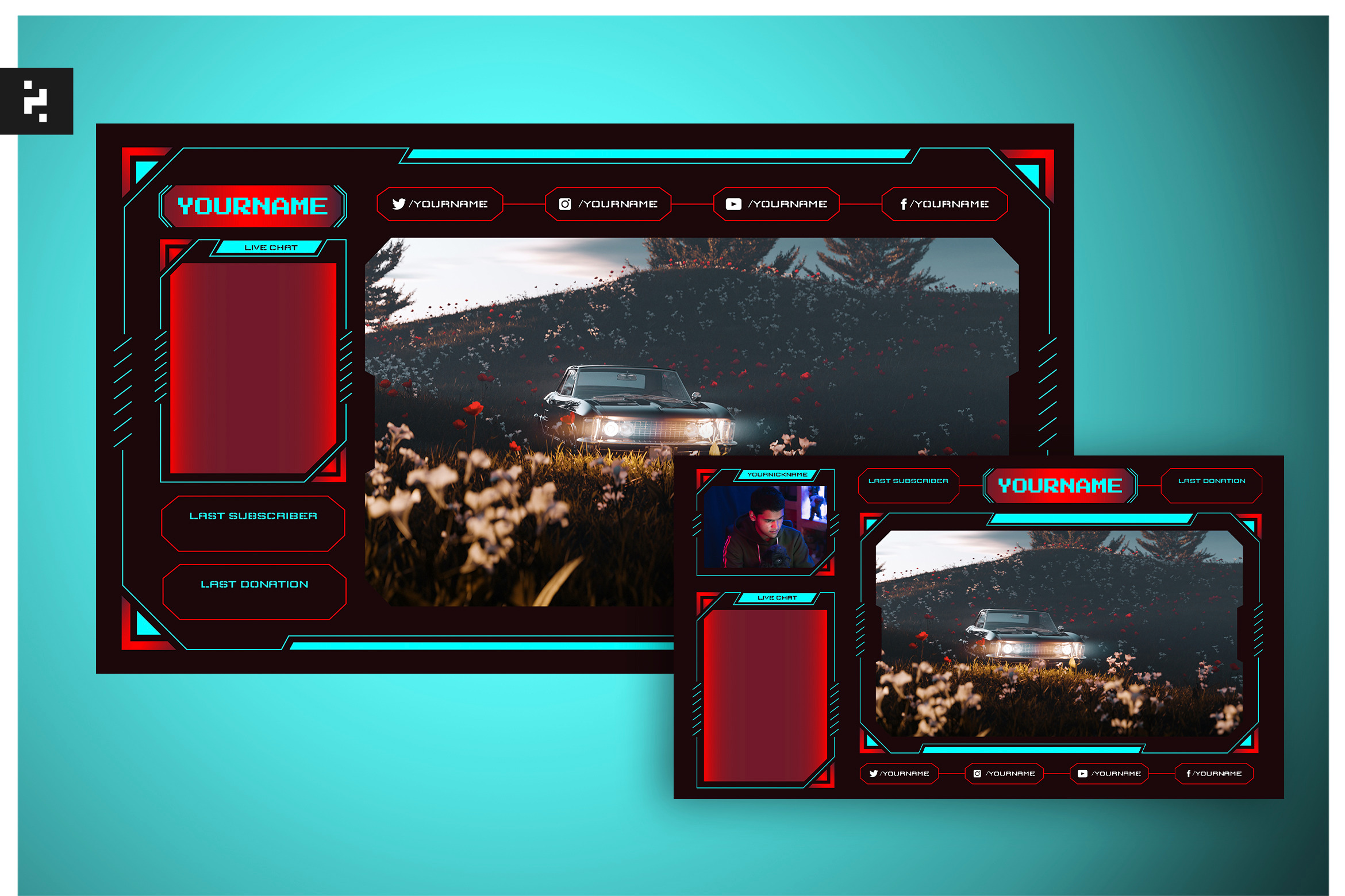 Stream Overlay, a Social Media Template by Neermana