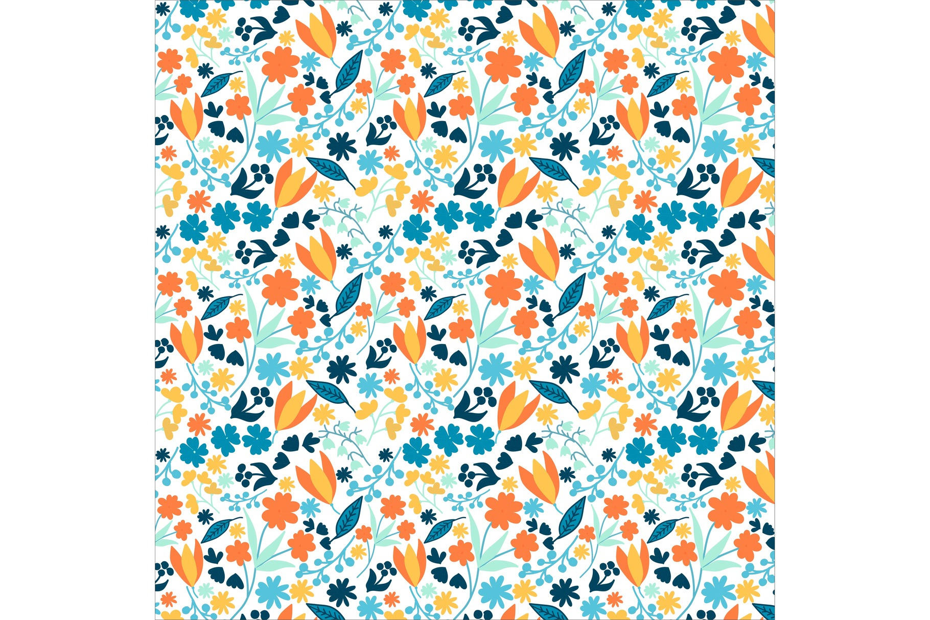vector floral pattern in doodle | Decorative Illustrations ~ Creative ...