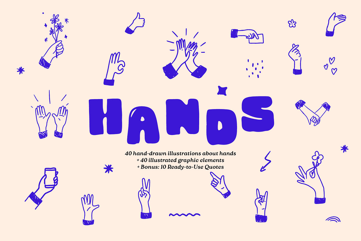 Modern Hand Illustrations Set