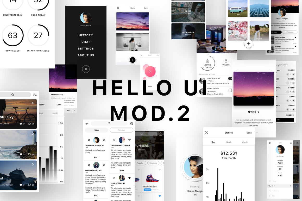 Hello UI Kit Mod. 2, an UI Kit Template by Yuriy Kondratkov