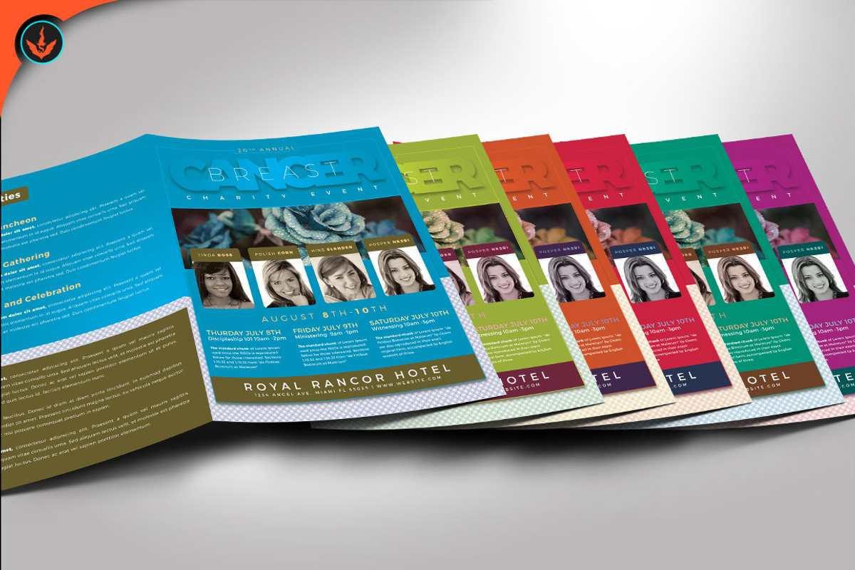 Breast Cancer Charity Event Program, a Brochure Template by SeraphimChris