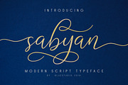 Sabyan // Modern Script Typeface, a Font by Bluestudio