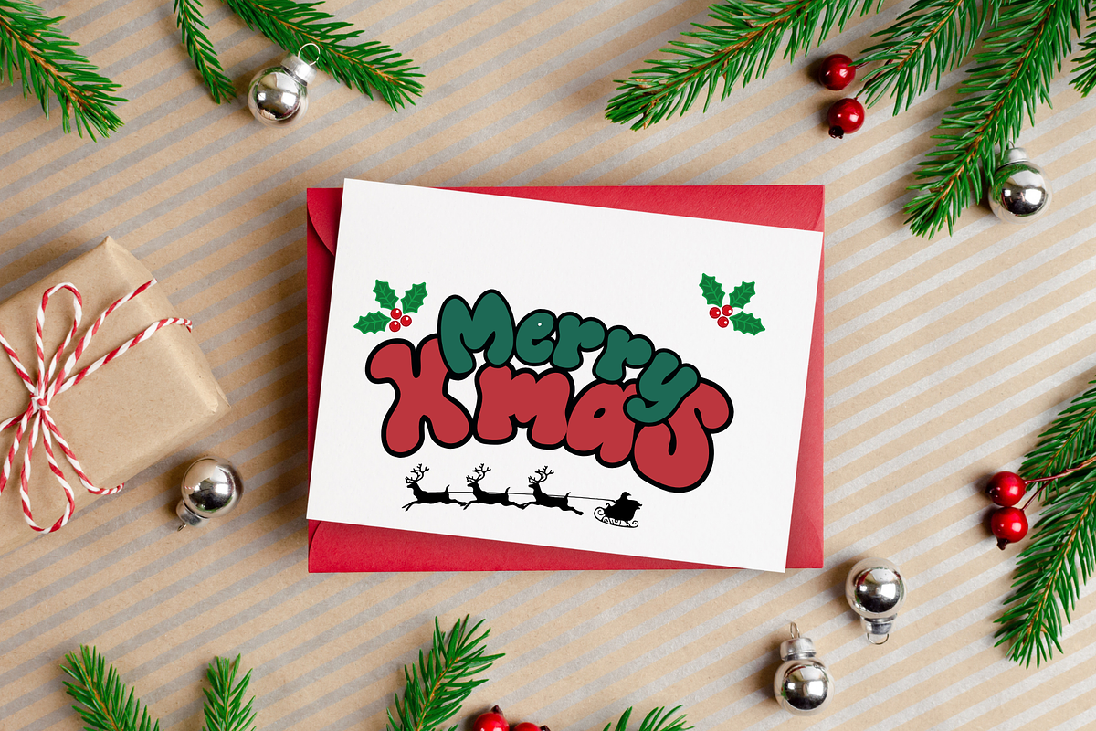 Xmas Lights is a cute Christmas font, a Handwritten Font by Brown Cupple