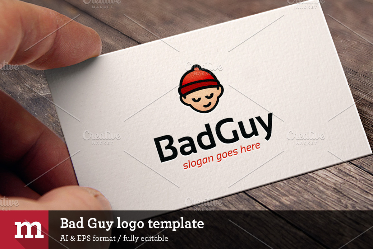 Bad Guy logo template, a Branding & Logo Template by Mel Graphic Design