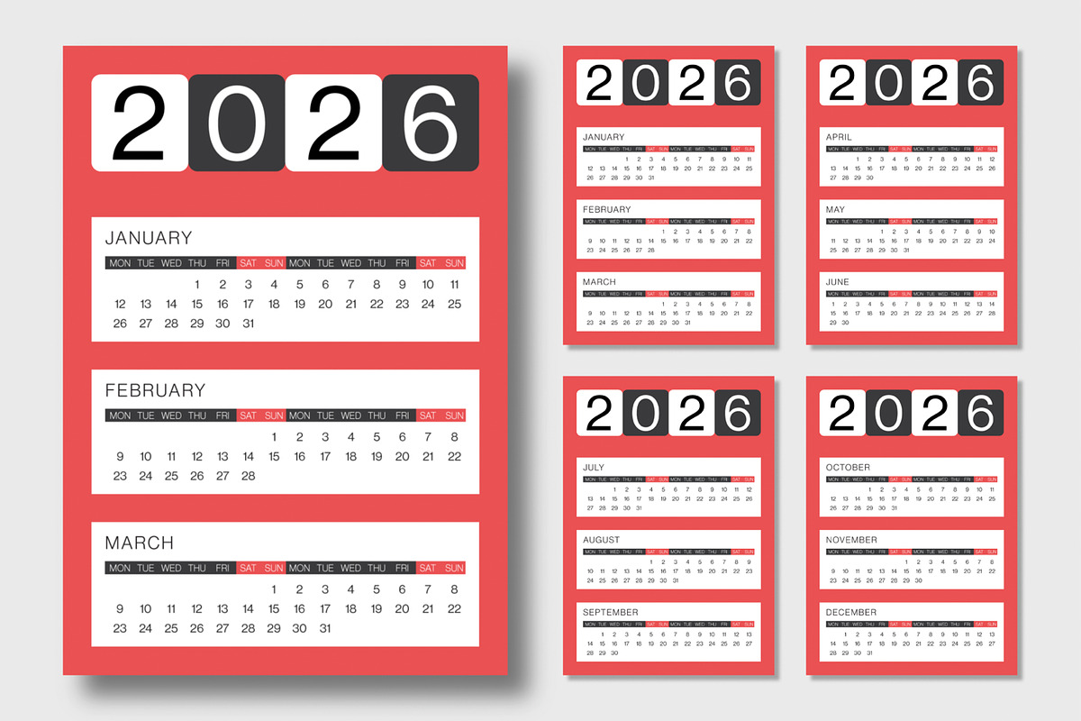 Modern 2026 Wall Calendar Design