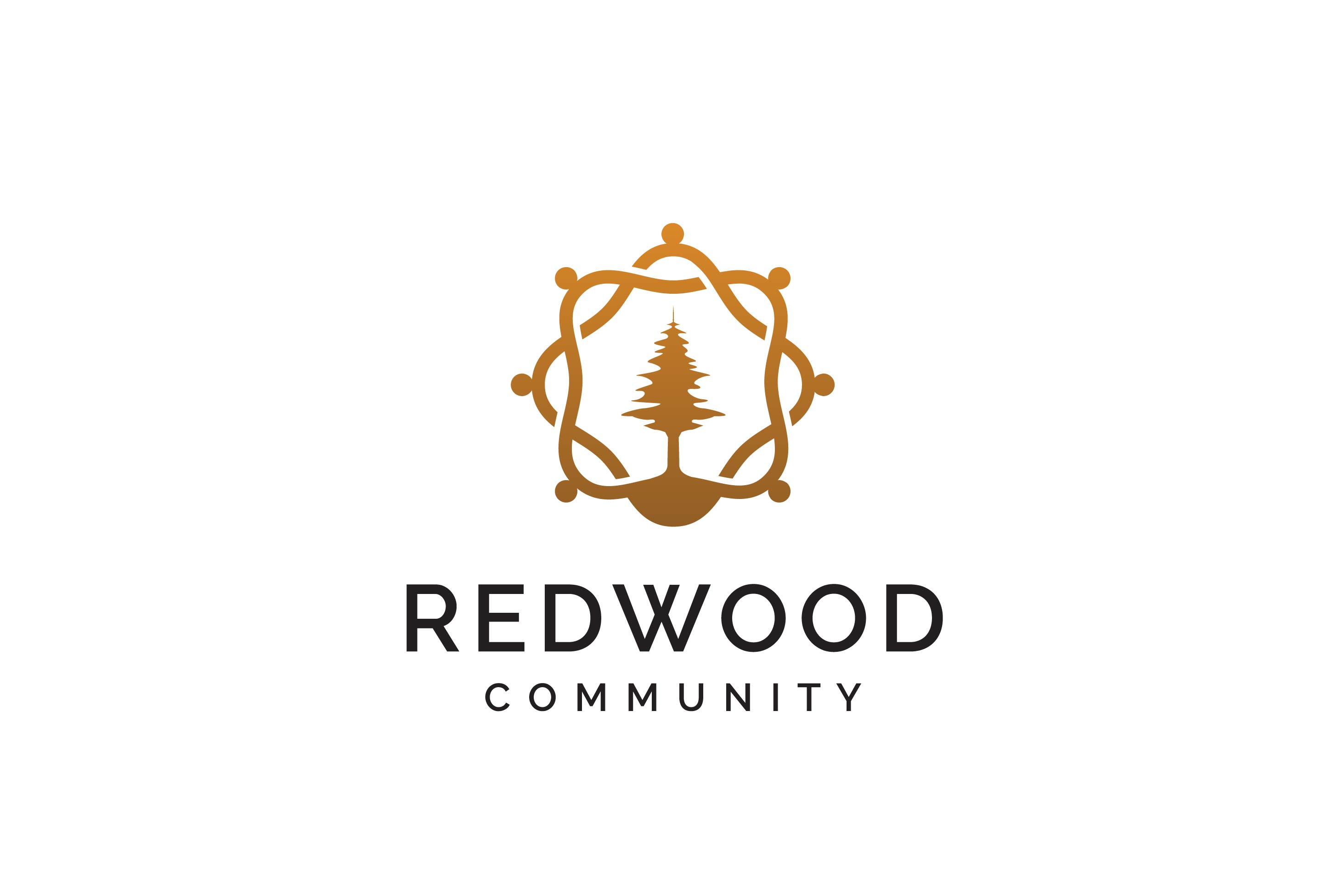 Golden redwood tree wavy frame logo, a Branding & Logo Template by ...