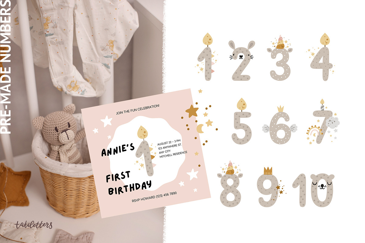 Kids Name creator Nursery art & Font, an Animal Illustration by tatiletters