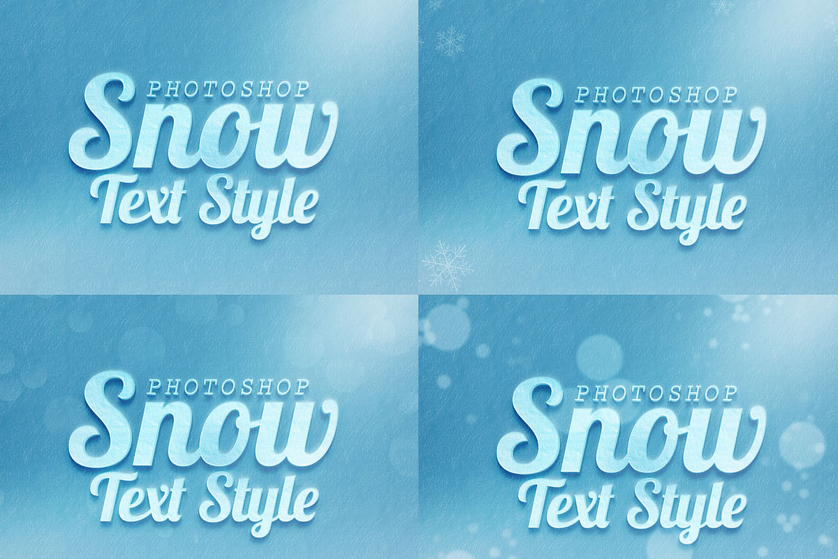 Snow Text Effect Psd for Photoshop, a Layer Style Add-On by Design Bits