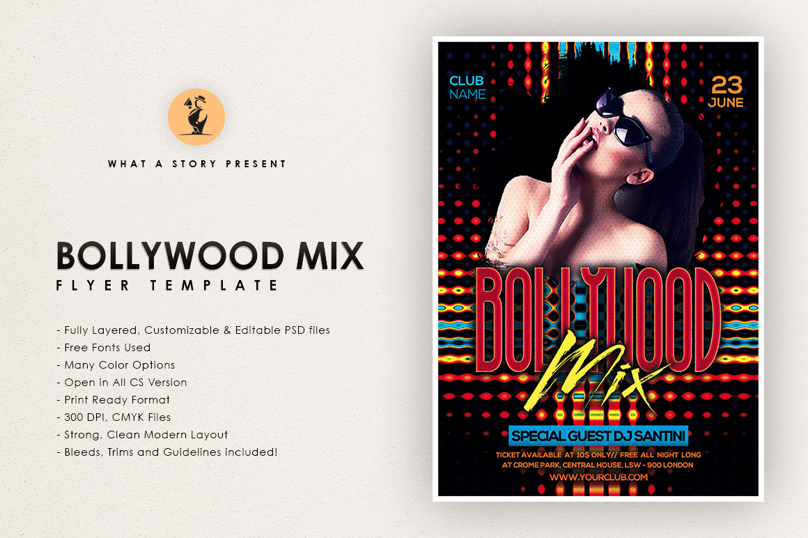 Bollywood Mix, a Flyer Template by What a Story