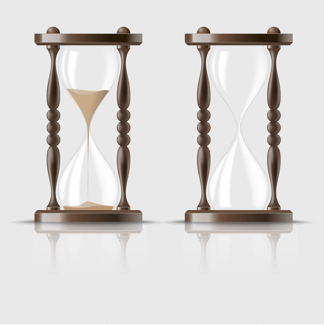 Sand falling in the hourglass on dark background, an Object Graphic by ...