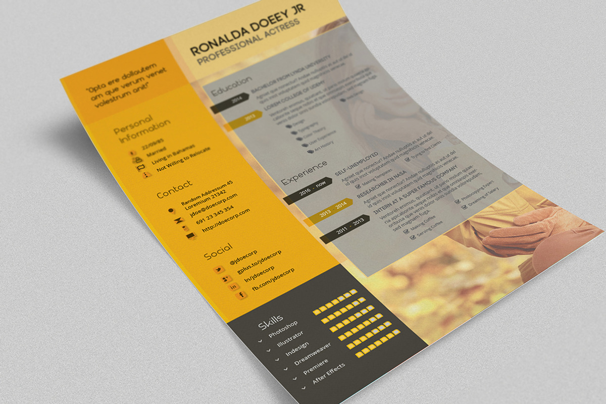 CV/Resume Template - A4 Portrait, a Templates & Theme by Spyros Thalassinos