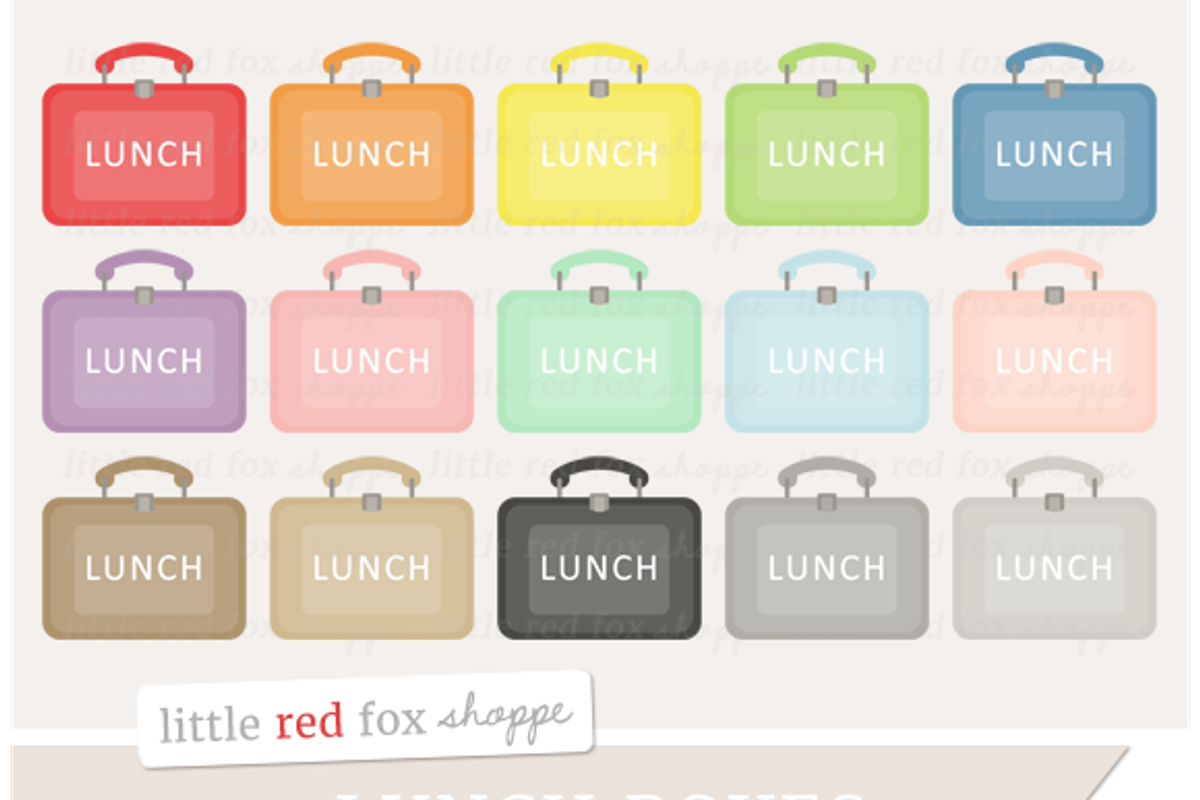 Lunch Box Clipart, an Education Illustration by Little Red Fox Shoppe